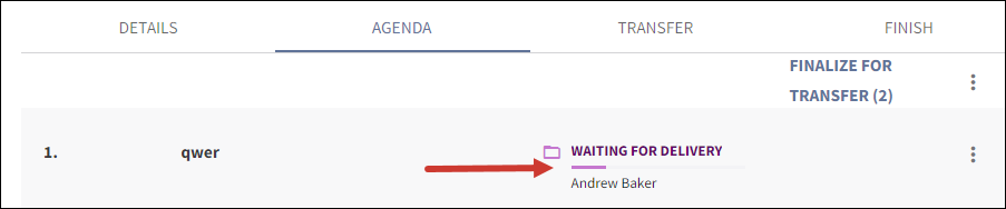 Agenda item progress bar